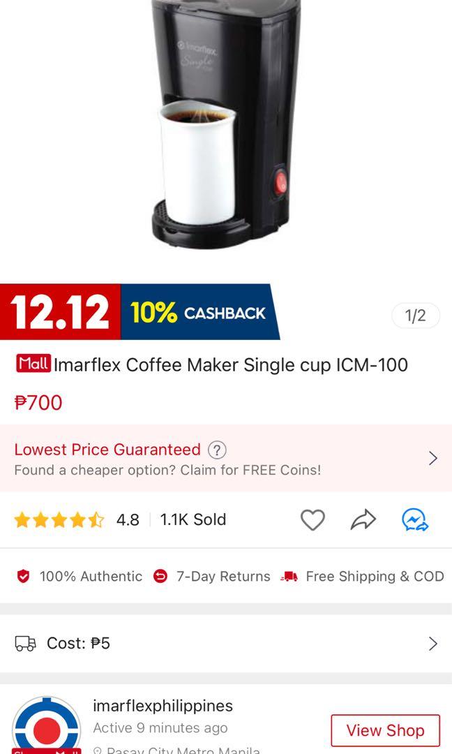 Imarflex Coffe Maker Single Cup, TV & Home Appliances, Kitchen ...