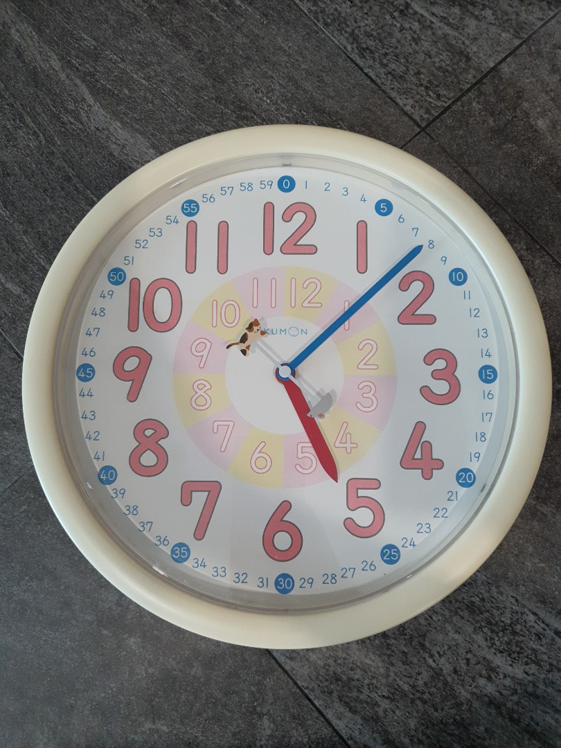 Kumon wall clock, easy to learn, Babies & Kids, Baby Nursery & Kids ...
