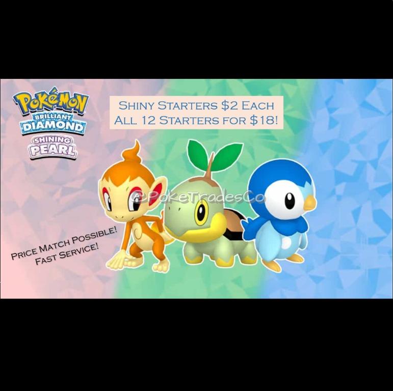 Pokemon Brilliant Diamond (BD) / Shining Pearl (SP) 6IV Shiny Starter ...