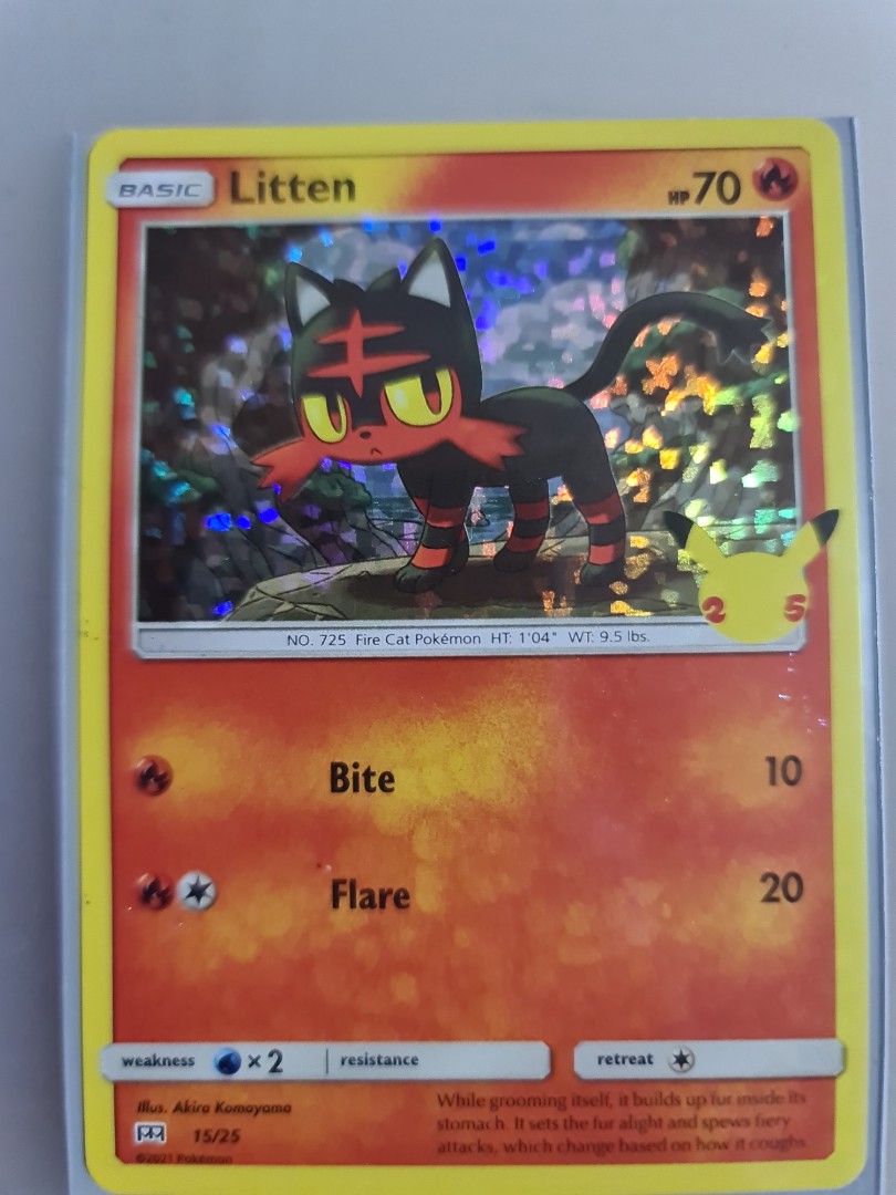 Pokemon McDonalds 2021 card (LITTEN Holo #15), Hobbies & Toys, Toys ...