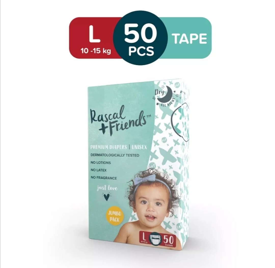 Rascals & Friends Large Tape Diaper, Babies & Kids, Bathing & Changing ...