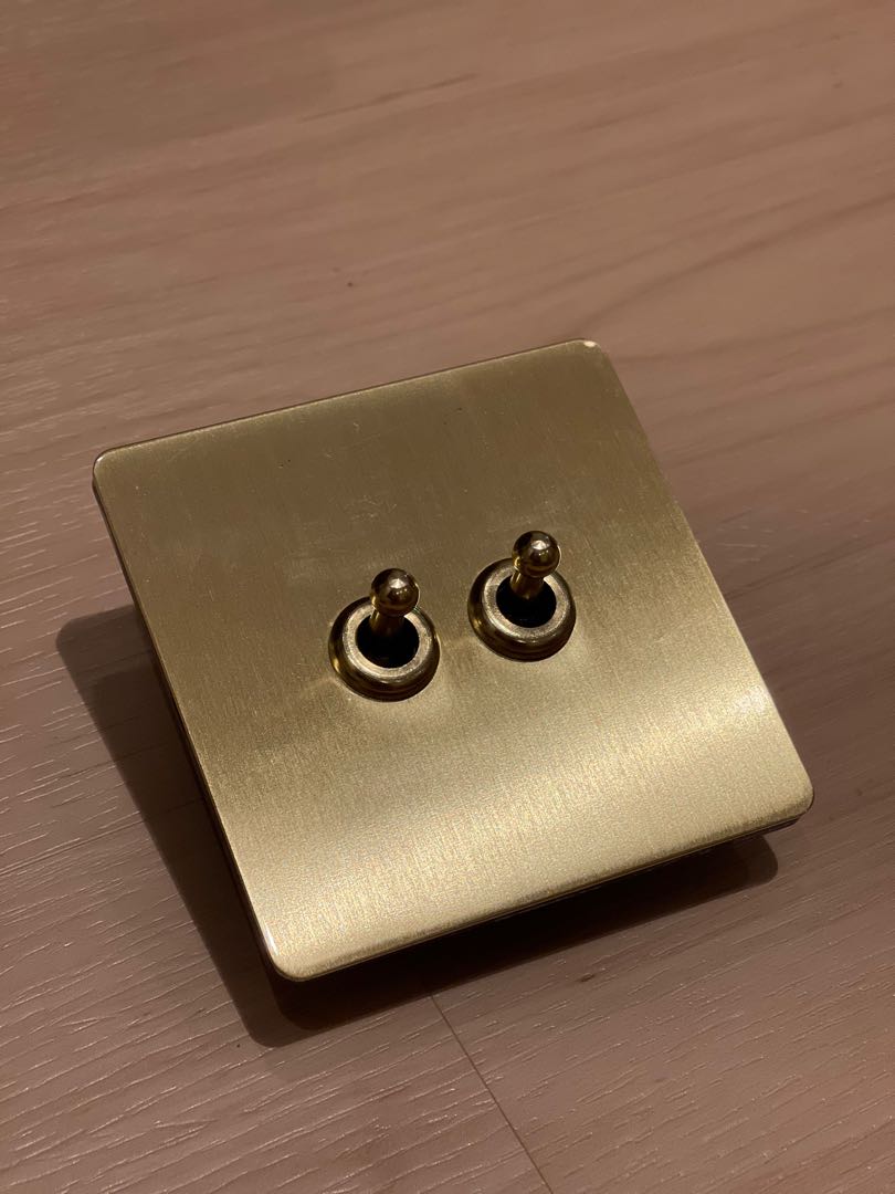 Retro double gold switch for lighting, Furniture & Home Living ...