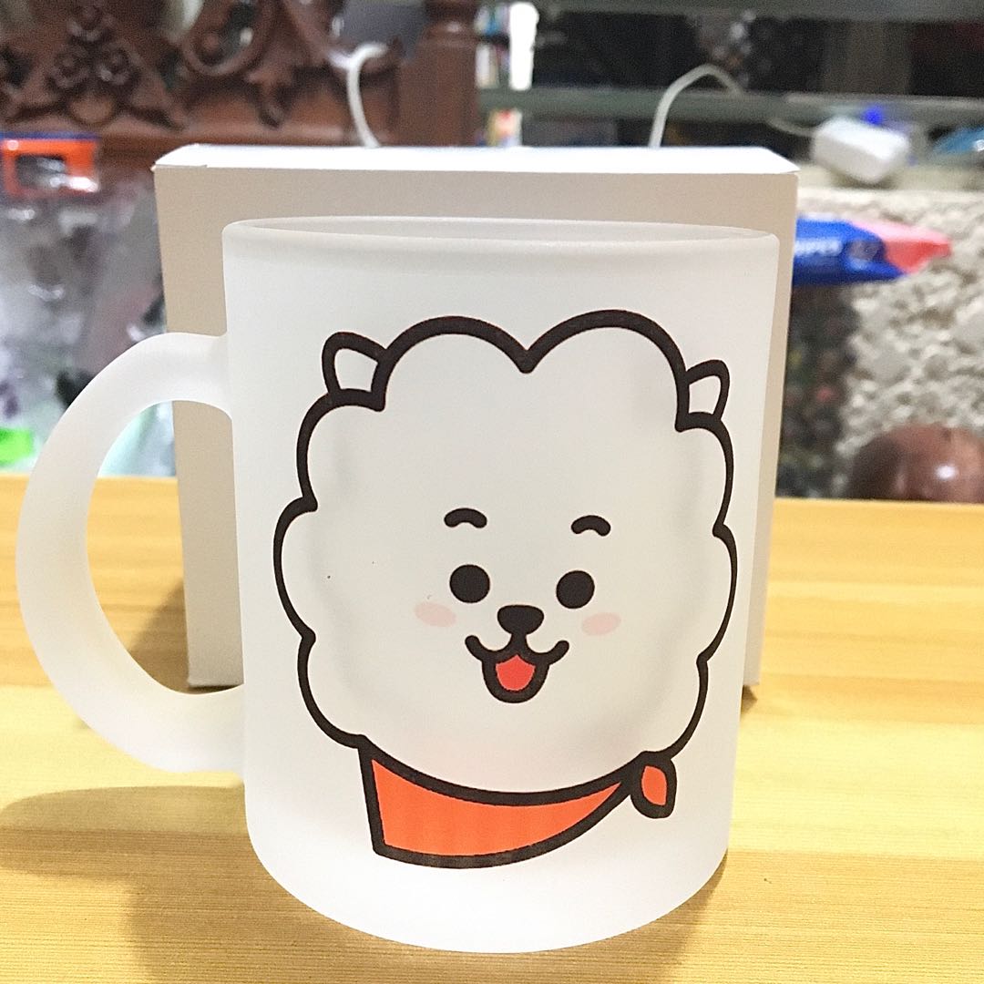 RJ BT21 Collection Coffee Frosted Mug Collection Design BTS Jin ...