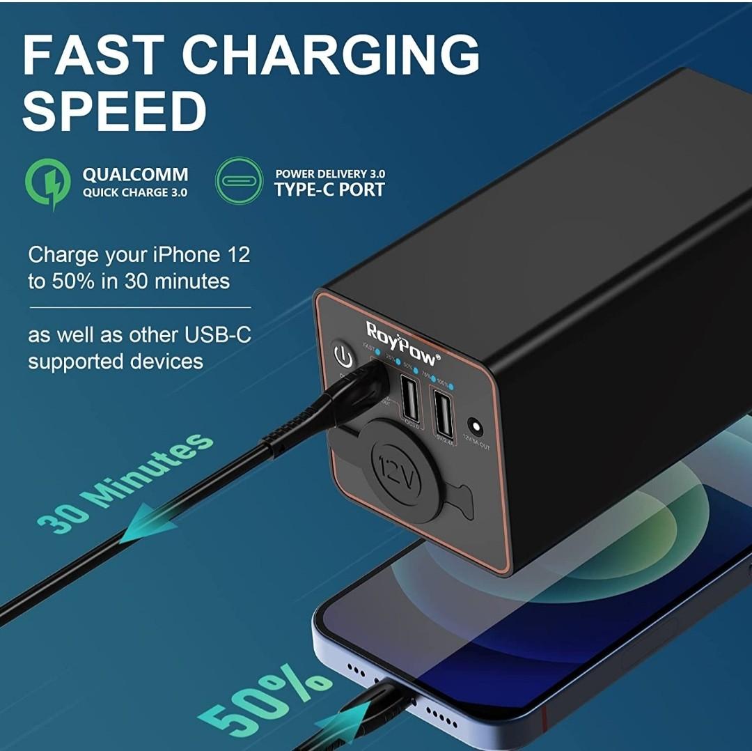 RoyPow C86 High Capacity Portable Power Station, Computers & Tech, Parts & Accessories, Chargers ...