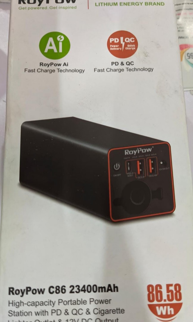 RoyPow C86 High Capacity Portable Power Station, Computers & Tech, Parts & Accessories, Chargers ...