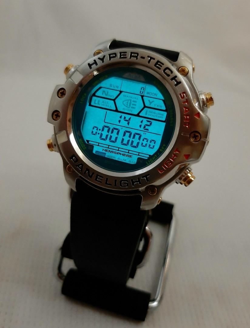 Seiko Alba W820 Hyper Tech Panelight Moon Age Morse Code Steel Case ...