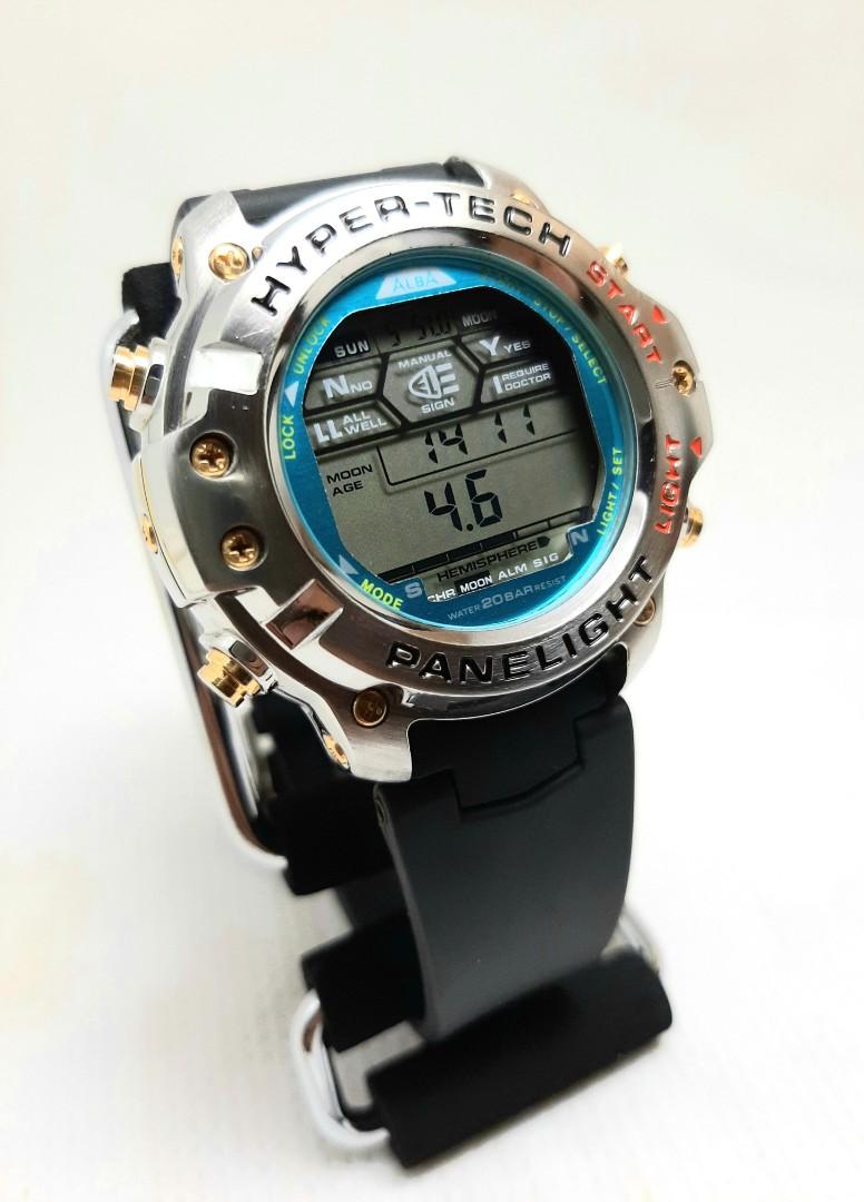 Seiko Alba W820 Hyper Tech Panelight Moon Age Morse Code Steel Case ...