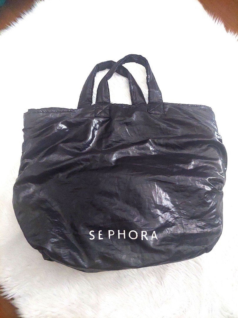 Sephora tote puffy bag black, Women's Fashion, Bags & Wallets, Tote ...