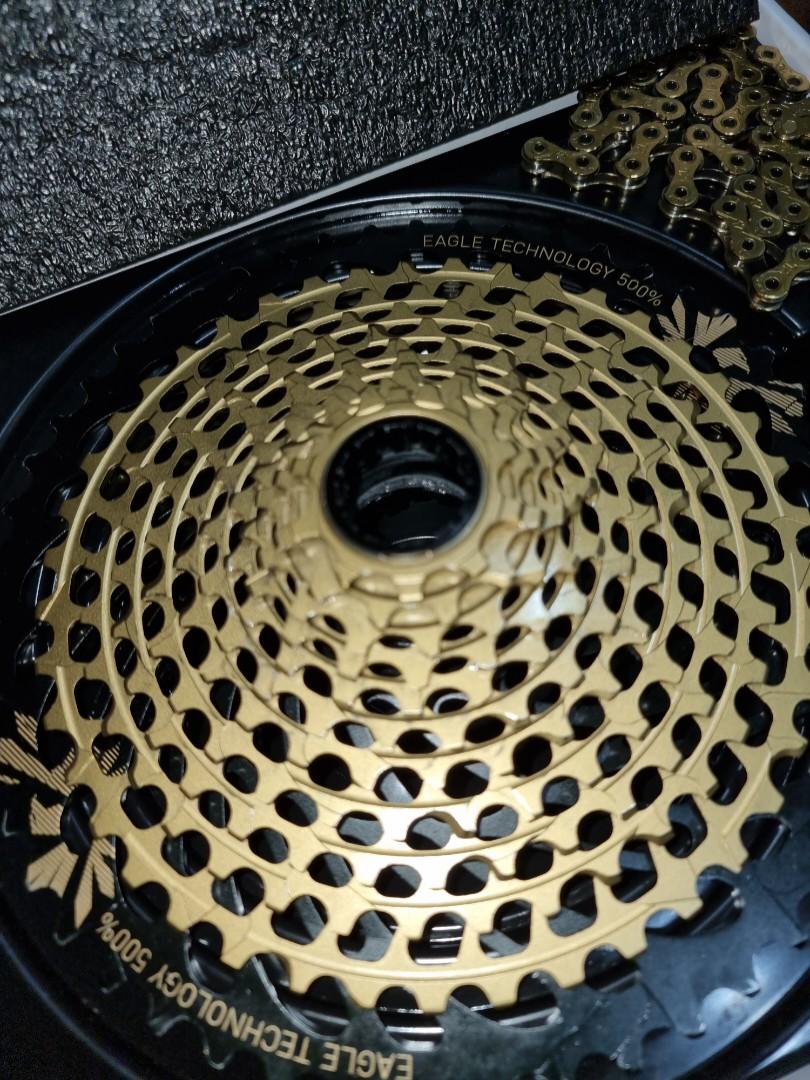 SRAM 12 Speed XX1 10T - 50T Gold XG-1299 Eagle MTB Cassette + KMC X12 ...