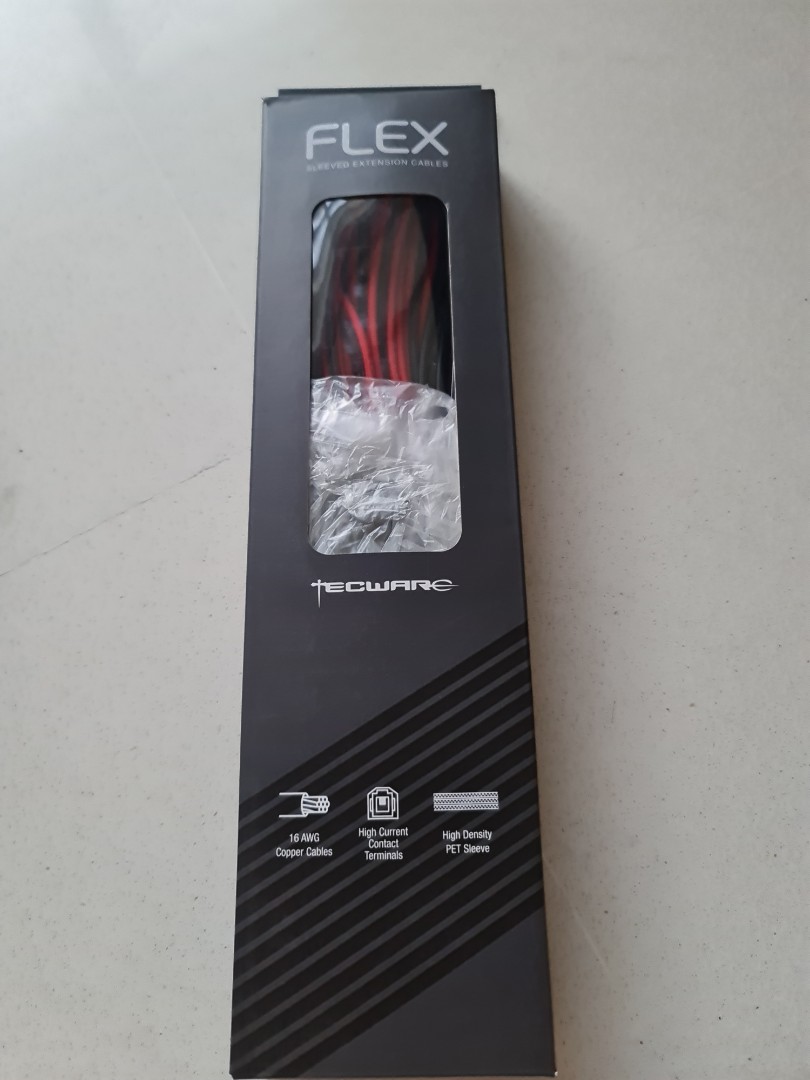 Tecware Flex Sleeved Extension Cables (Black/Red), Computers & Tech ...