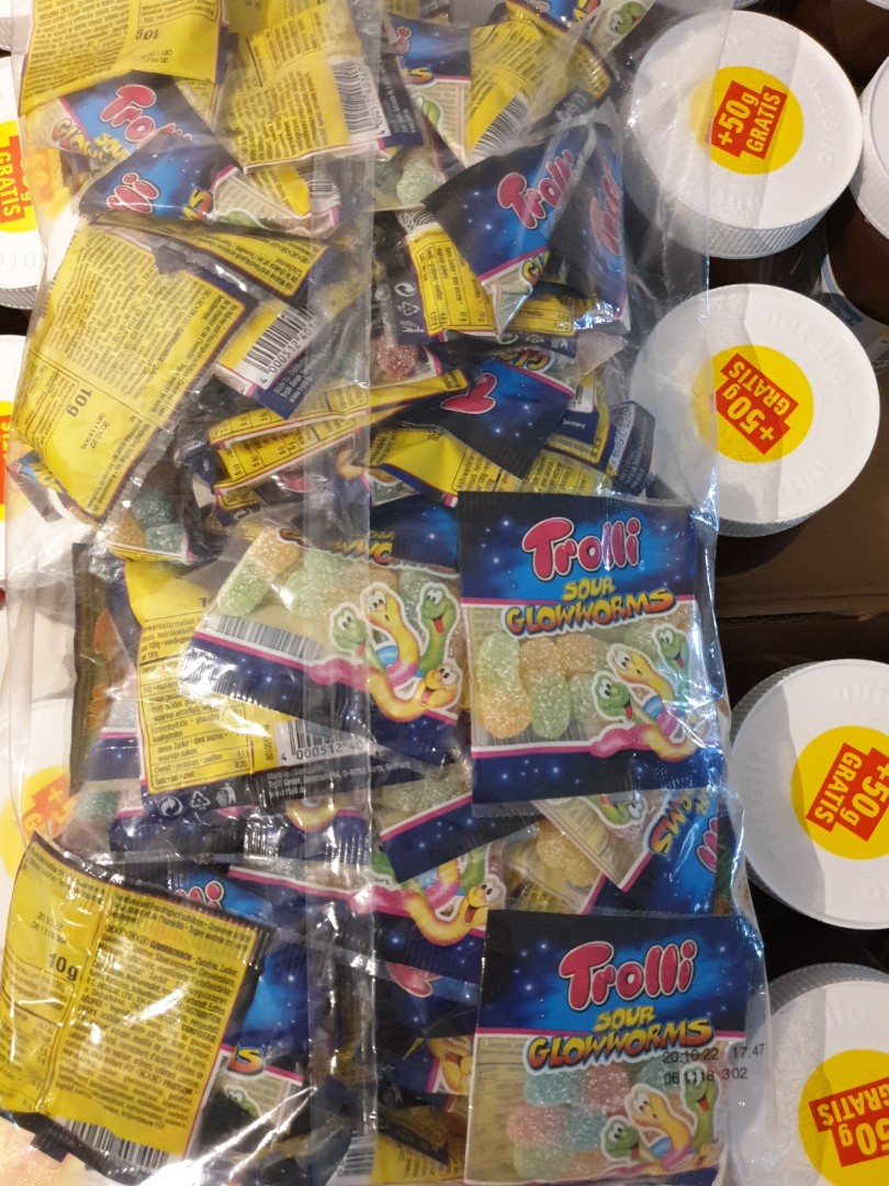 Trolli Gummies Sour Glow Worms / Vitaminzwerge, Food & Drinks, Packaged ...