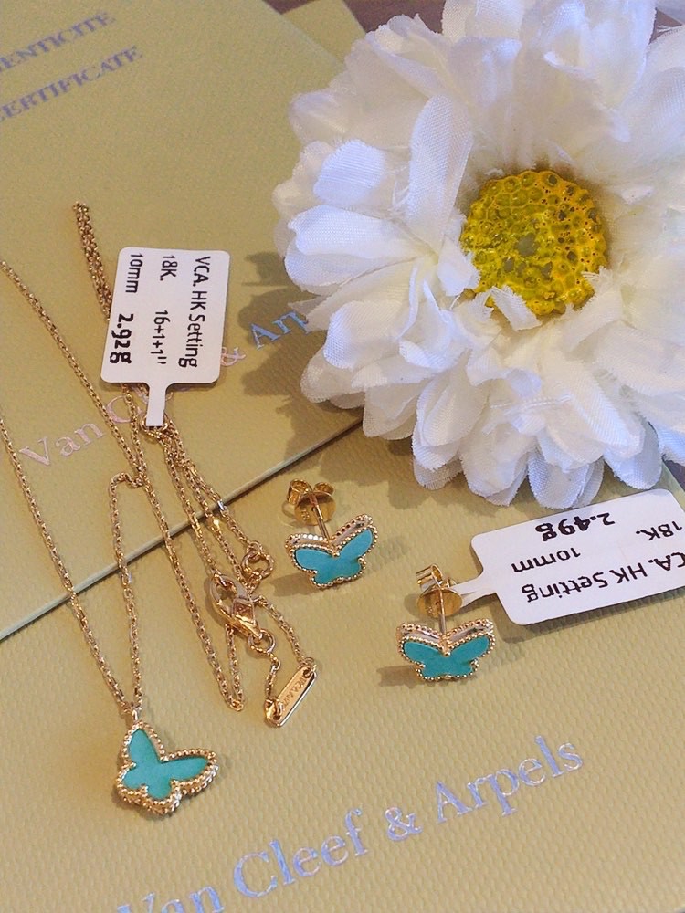 VCA BLUE BUTTERFLY SET HKSETTING, Women's Fashion, Jewelry & Organizers ...
