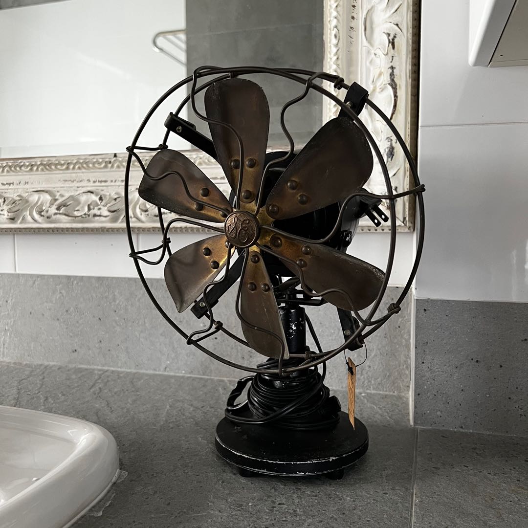 vintage cast iron brass table fan small, Furniture & Home Living, Home ...