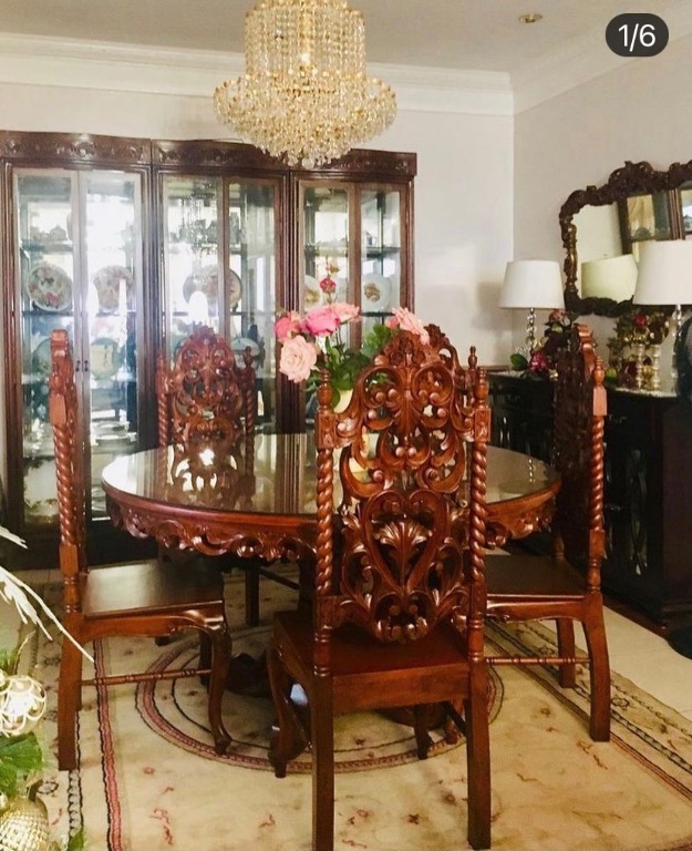 Vintage solid NARRA 5-seater dining set, Furniture & Home Living ...