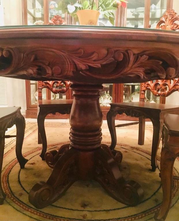 Vintage solid NARRA 5-seater dining set, Furniture & Home Living ...