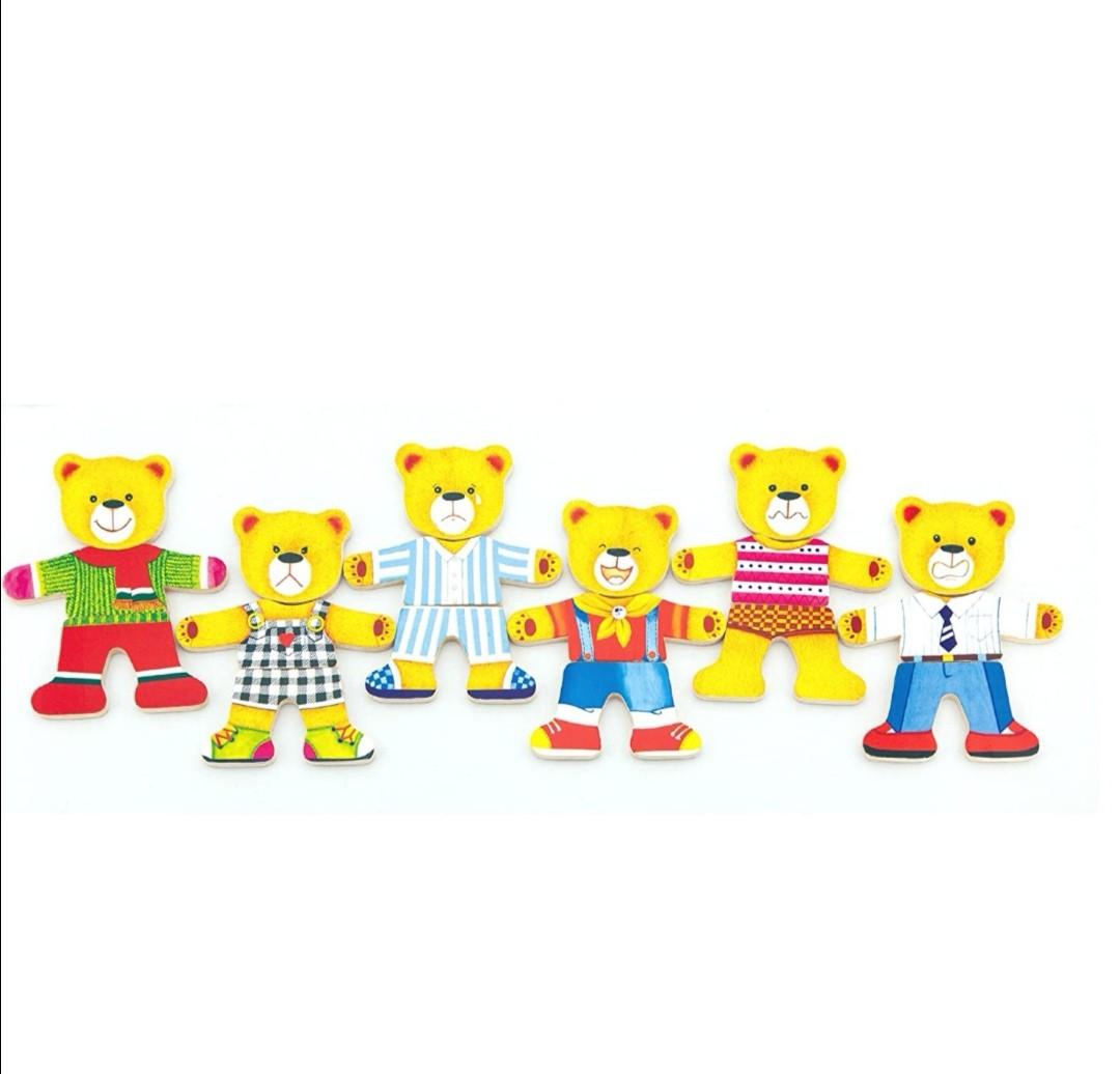 Wooden Dress Up Bear Box Set - Childrens Mix & Matching Game, Hobbies ...