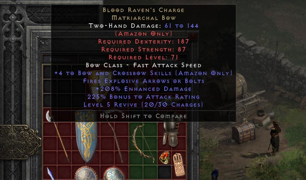 107 PC Diablo 2 Resurrected (D2R) Max +4 Bow and Crossbow Skills Blood ...