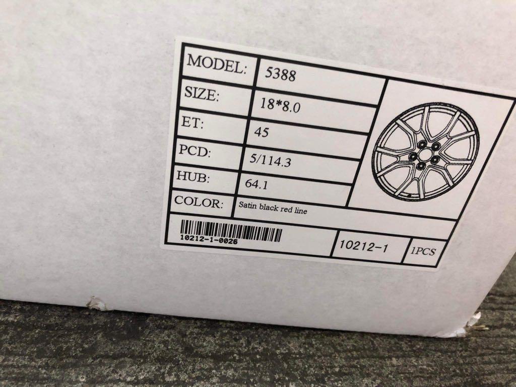 18” Honda Type R Design Mags 5Holes pcd 114 Bnew, Car Parts ...