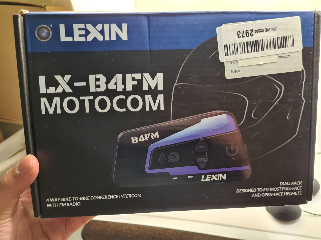 2PCS Lexin B4FM 4 Way Bluetooth Motorcycle Helmet Intercom Headsets ...
