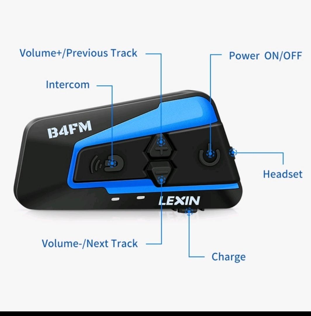 2PCS Lexin B4FM 4 Way Bluetooth Motorcycle Helmet Intercom Headsets ...