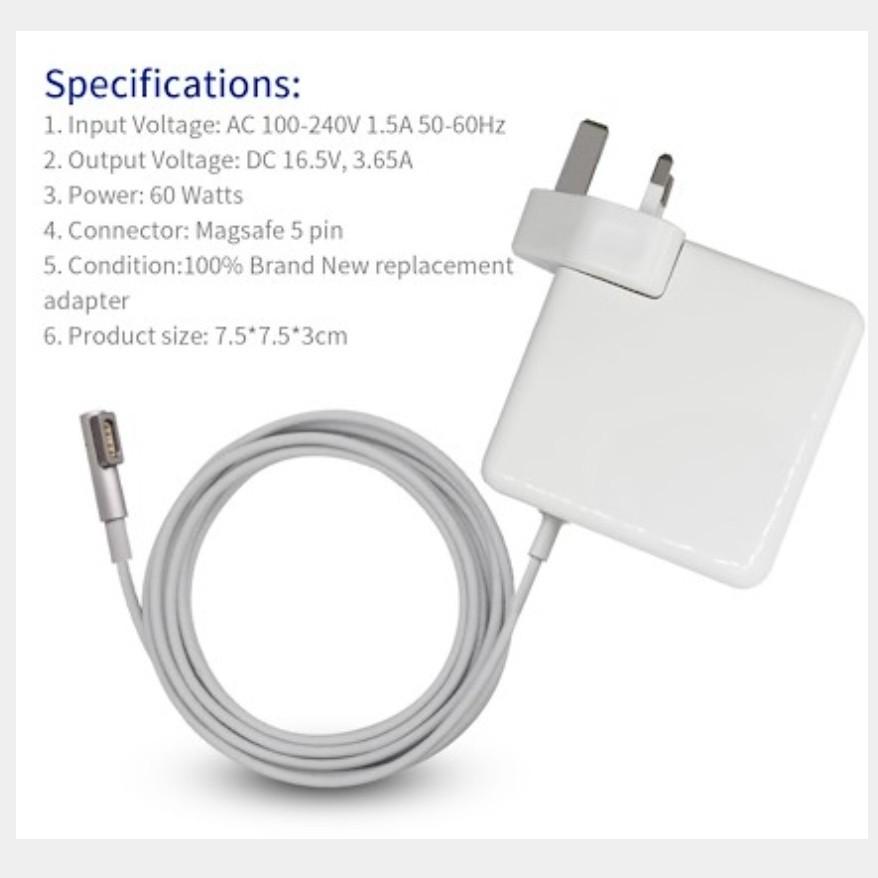 60W L-Tip Magsafe 1 Power Adapter Replacement Charger for Apple Macbook ...