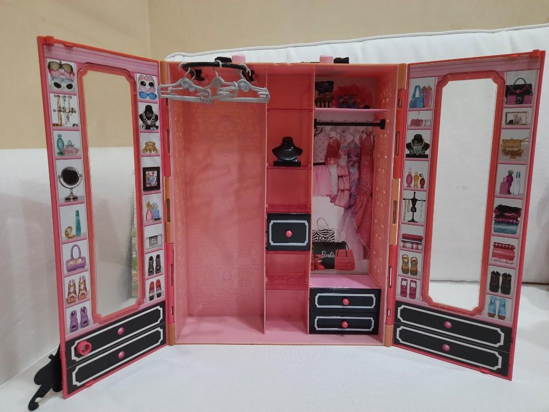 Barbie doll closet with barbie hangers and necklace display, Hobbies ...