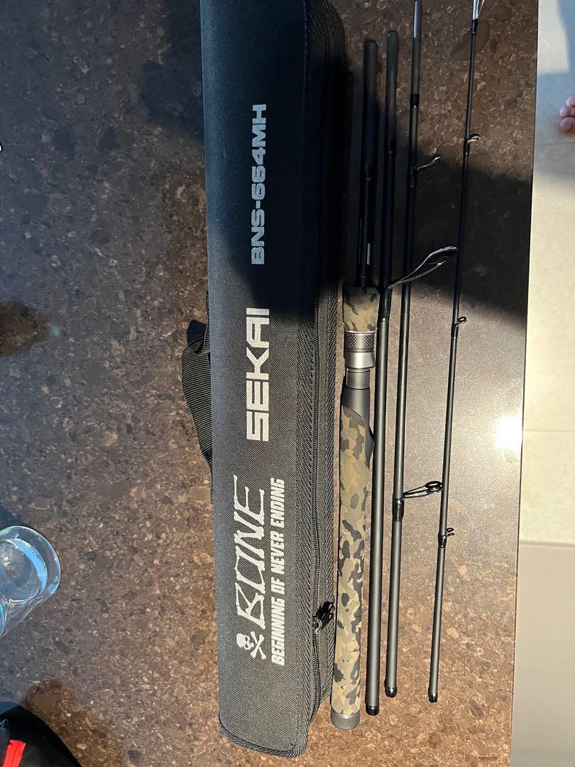 Bones Sekai spinning travel rod, Sports Equipment, Fishing on Carousell