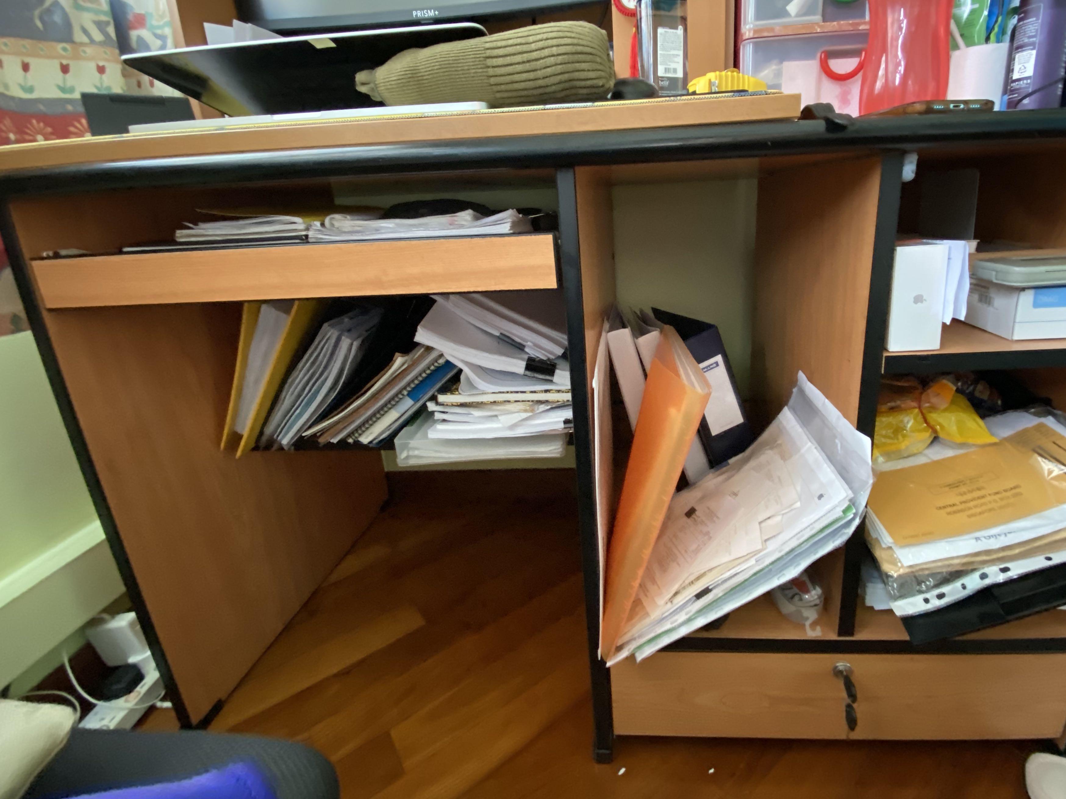 Computer table with pull out keyboard holder, Furniture & Home Living ...