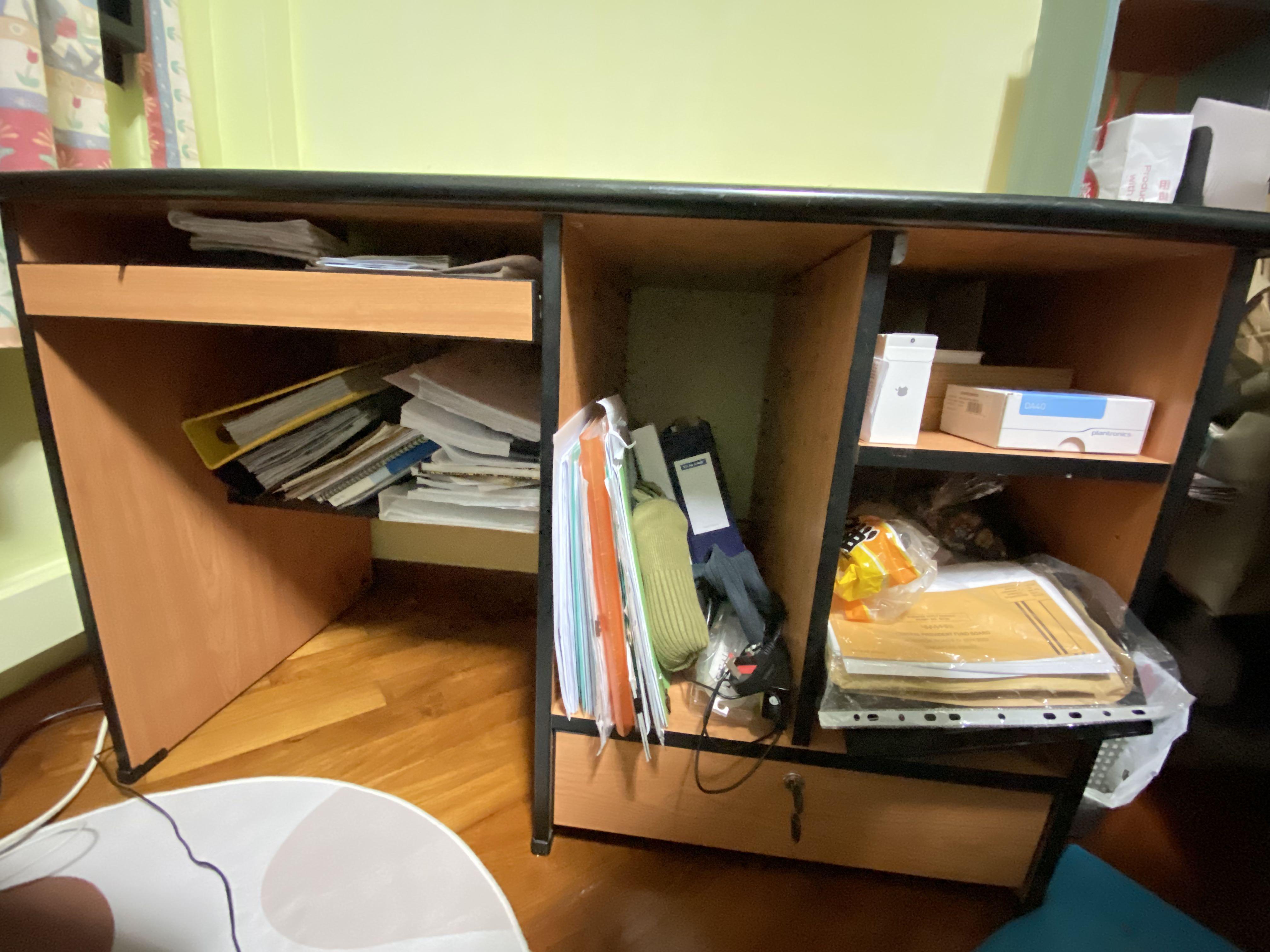 Computer table with pull out keyboard holder, Furniture & Home Living ...