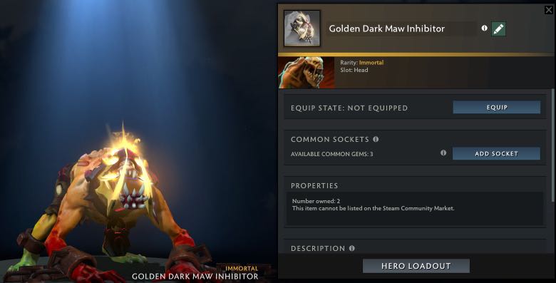 Dota 2 Lifestealer Golden Dark Maw Inhibitor, Video Gaming, Gaming ...