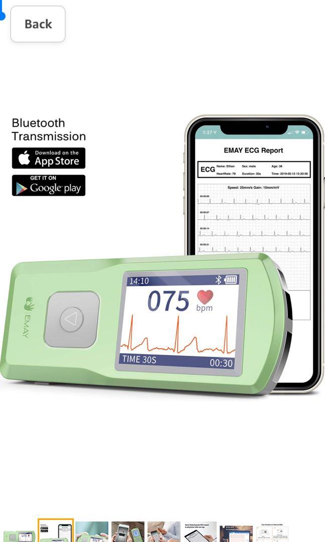EMAY Wireless EKG Monitor | Records ECG & Heart Rate Anytime Anywhere ...