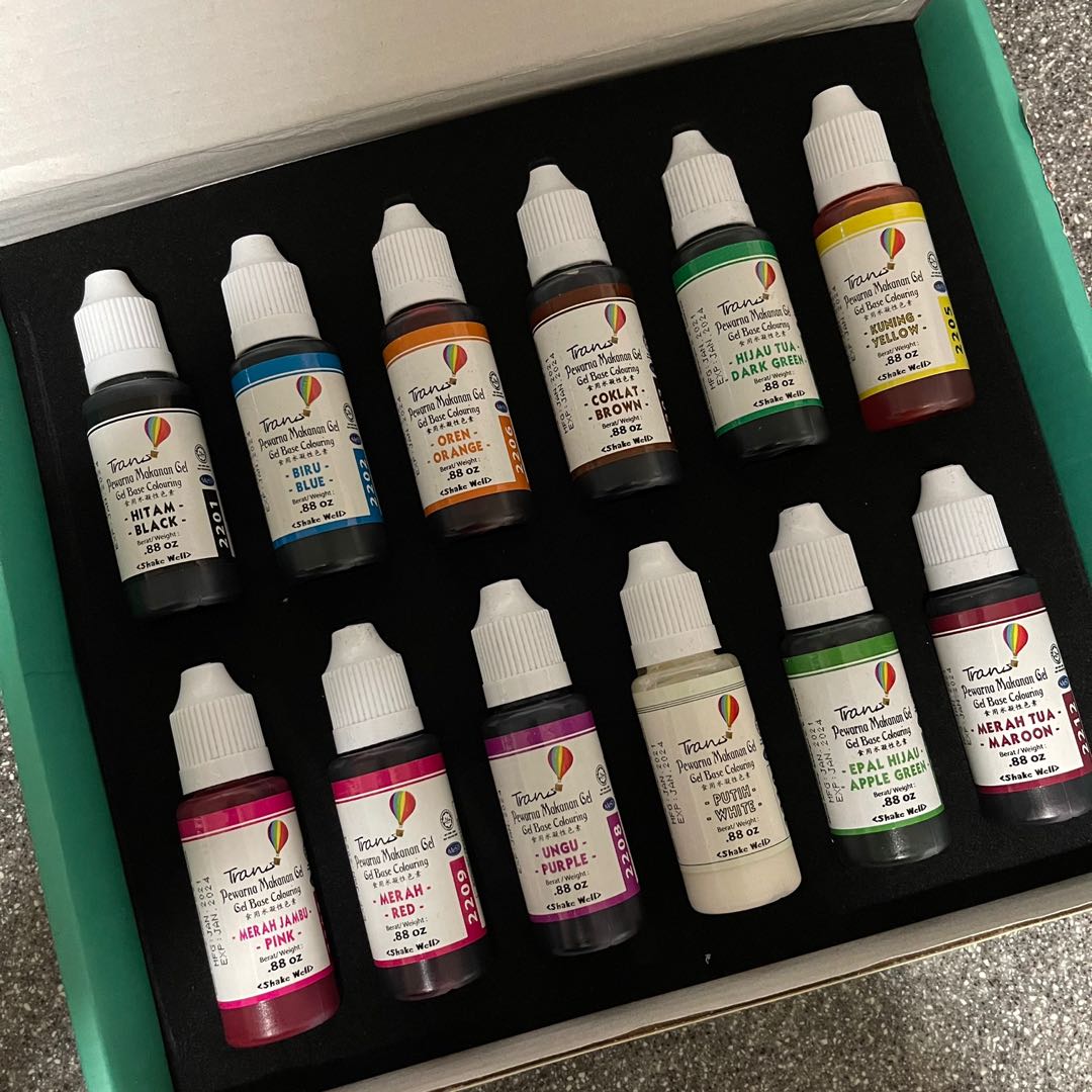 FOOD COLOURING SET (Gel/Oil) (TRANS STANDARD)/ Food coloring set ...