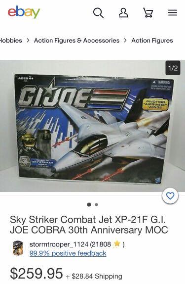 Gi Joe Sky Striker XP-21F combat jet 30th Anniversary with pilot Ace ...