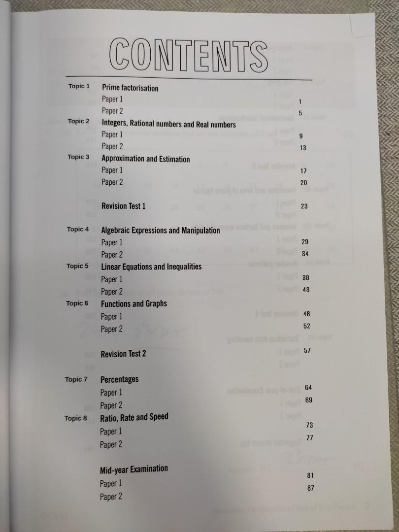 GLM Lower Secondary Mathematics Topical Revision Papers Sec 1, Hobbies ...