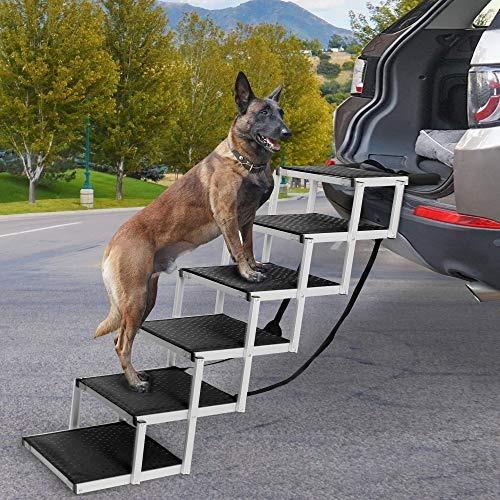 Heeyoo Folding Dog Car Steps, Portable Aluminum Frame Large Dog Stairs ...