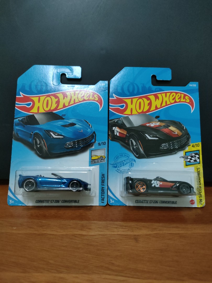 Hot Wheels/Hotwheels Convertible Set, Corvette C7 Z06 Convertible ...