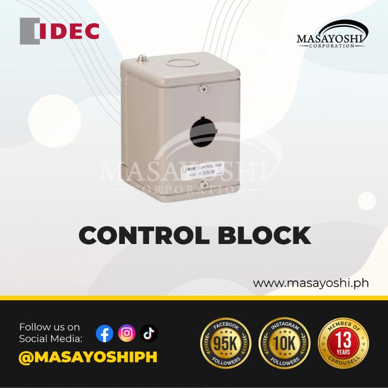 IDEC Control Box, 1-Hole, IP40 | Model# KGNW111Y | Control Panel ...