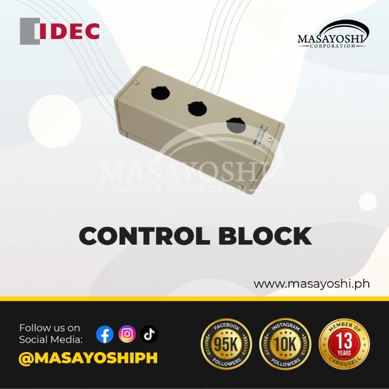 IDEC Control Box, 3-Hole, IP40 | Model# KGNW313Y | Control Panel ...