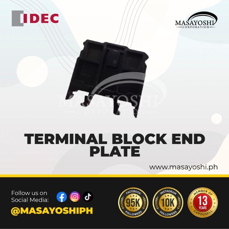 IDEC End Plate For BN30W, BNH30W | Model# BNE30W | Terminal Block End ...