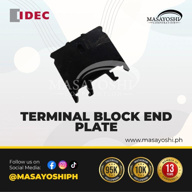 IDEC End Plate For BN30W, BNH30W | Model# BNE30W | Terminal Block End ...