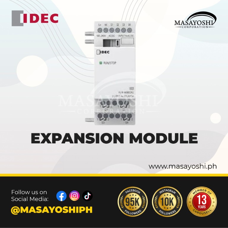 IDEC PLC Expansion Module, 4 Input 4 Output, 100-240VAC/DC | Model ...