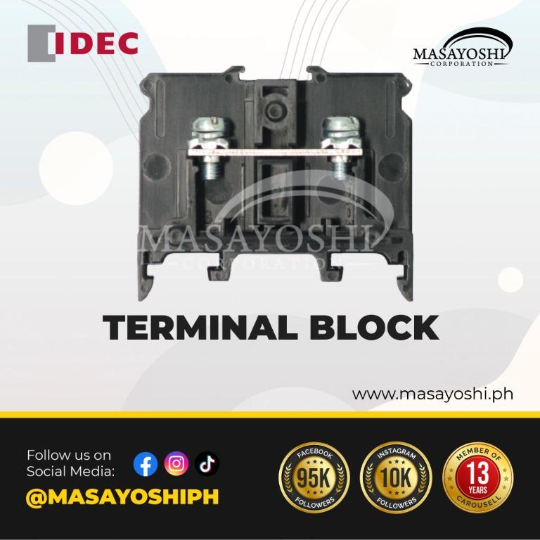 IDEC Terminal Block, 10A 1P 600V | Model# BN10W | Block, Commercial ...