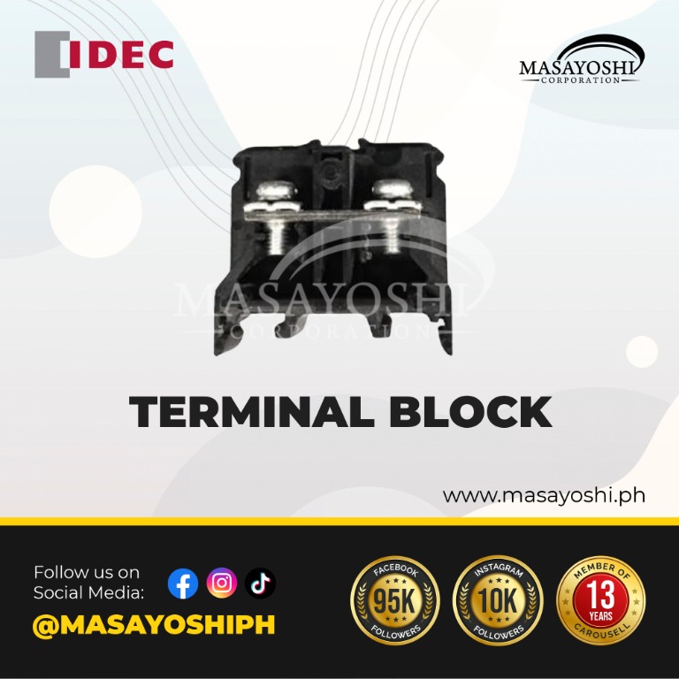 IDEC Terminal Block, 30A 1P 600V | Model# BN30W | Block, Commercial & Industrial, Construction ...