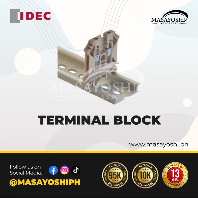 IDEC Terminal Block, 30A 600V | Model# BY1K-4N | Block, Commercial ...