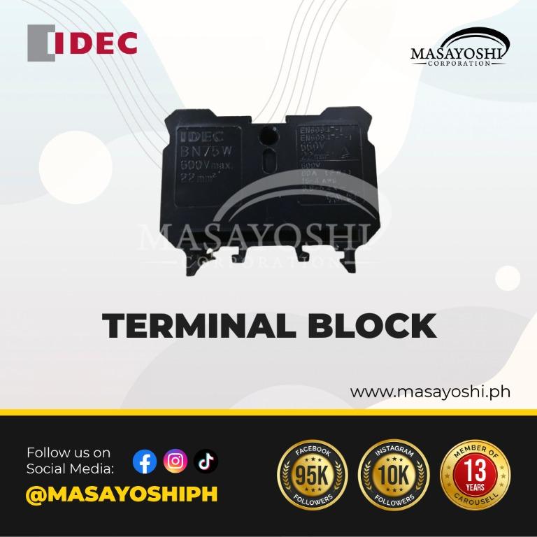 IDEC Terminal Block, 75A 1P 600V | Model# BN75W | Block, Commercial ...