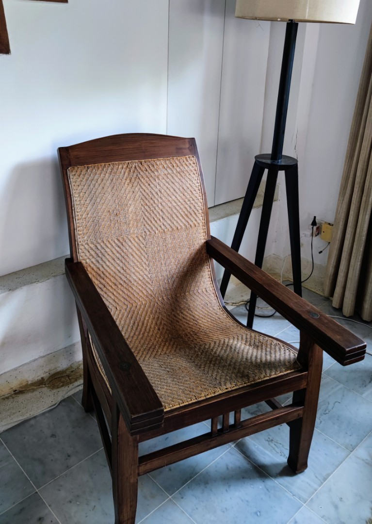 Indonesian Solid Wood Teak Plantation Rattan Chair with swivel arms ...