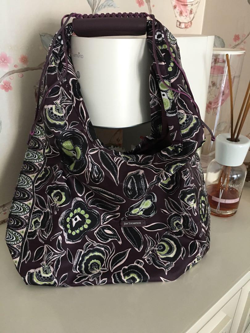 泰國Jim Thompson silk shoulder bag 立體 高貴大方實用, 女裝, 手袋及銀包, Tote Bags ...
