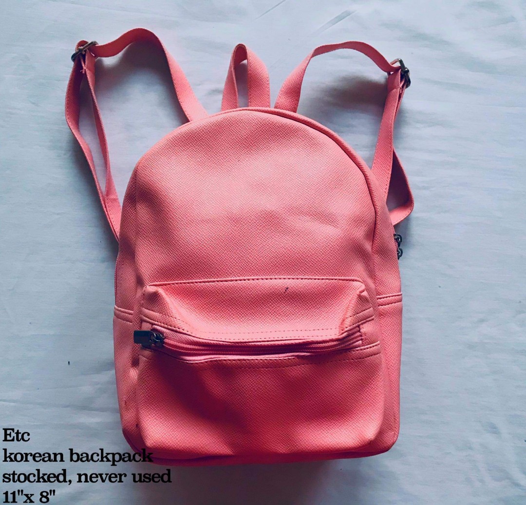 Korean Backpack Pink, Women's Fashion, Bags & Wallets, Backpacks on ...