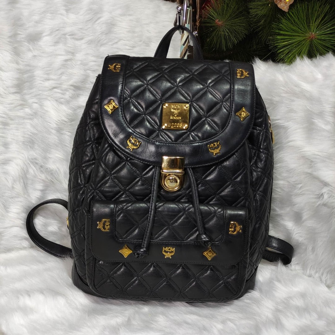 MCM Quilted Backpack, Luxury, Bags & Wallets on Carousell