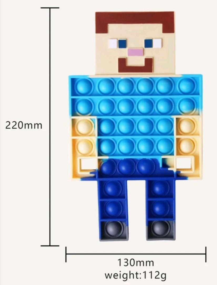 Minecraft Steve Bubble Pop Fidget Toy, Hobbies & Toys, Toys & Games on ...